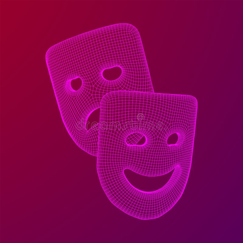 Theatrical Masks Tragedy and Comedy Character Stock Vector ...