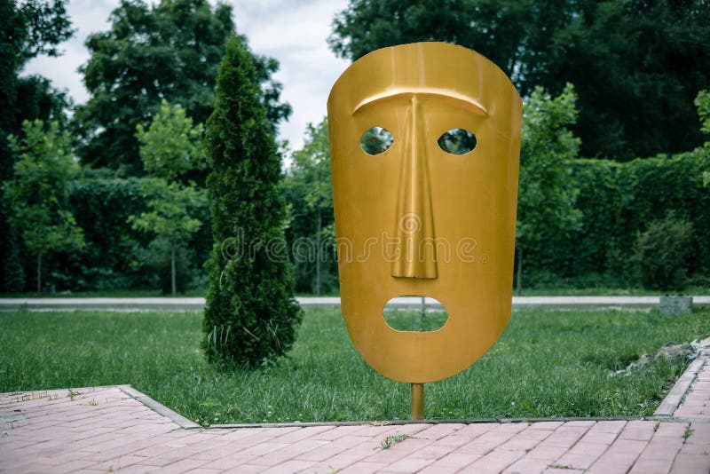 Theatrical Metal Mask Close Up Stock Image - Image of horror, face ...