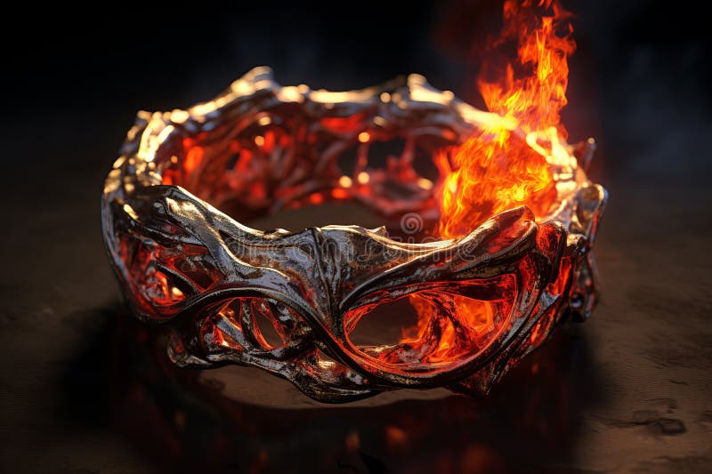 Theatrical Metal Ring Fire Stage. Generate Ai Stock Illustration ...