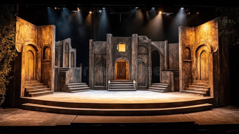 Theatrical Stage Set Design for a Performance Stock Illustration ...