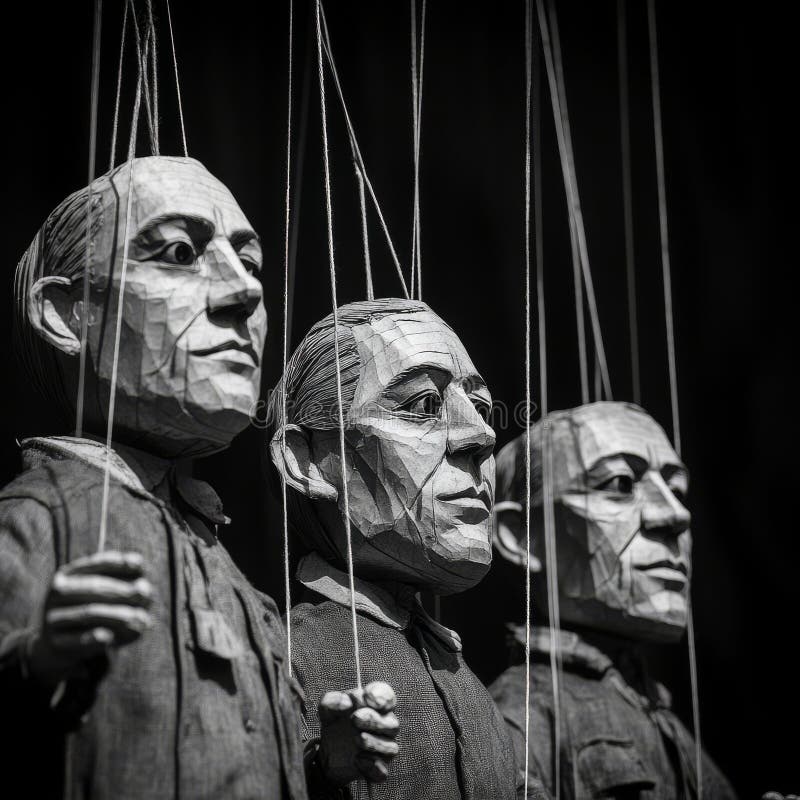 Theatrical Still Life: Three Puppets in the Dark Stock Image - Image of ...