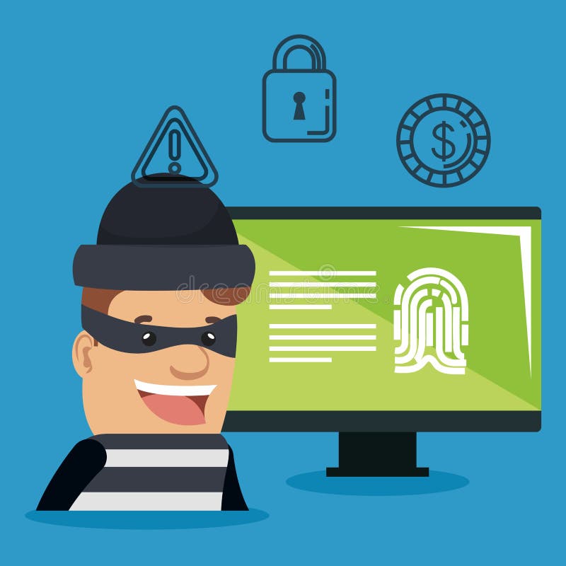 Theft Identity Avatar Character Stock Vector - Illustration of masked ...