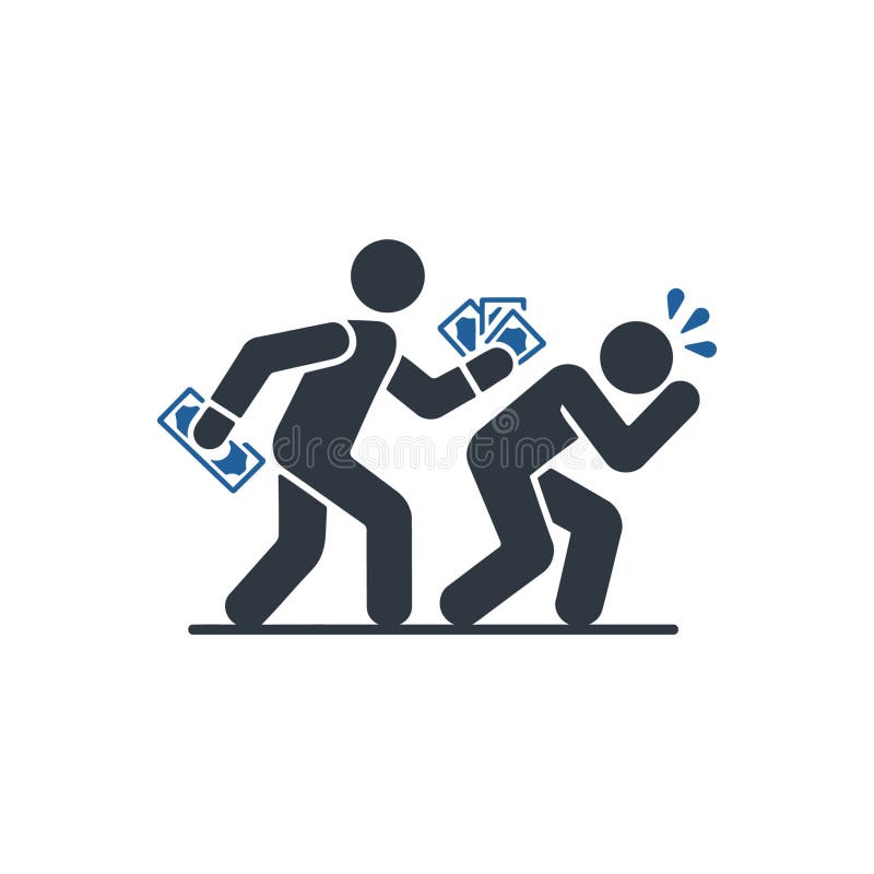 Theft and Robbery Scene Icon Stock Vector - Illustration of theft, fear ...