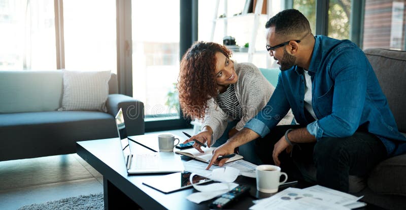 Their Budgeting Process is a Team Task. a Young Couple Planning Their ...