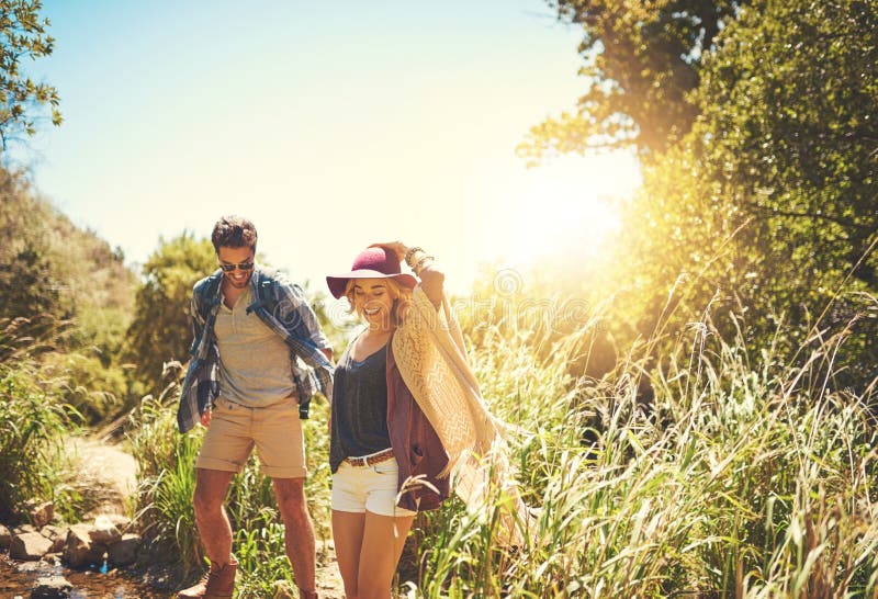 Their Favorite Place To Spend Time Together is in Nature. a Happy Young ... Their Favorite Place To Spend Time Together is in Nature. a Happy Young ...