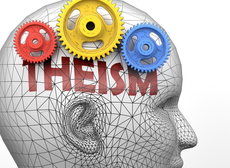 Theism and Human Mind - Pictured As Word Theism Inside a Head To ...