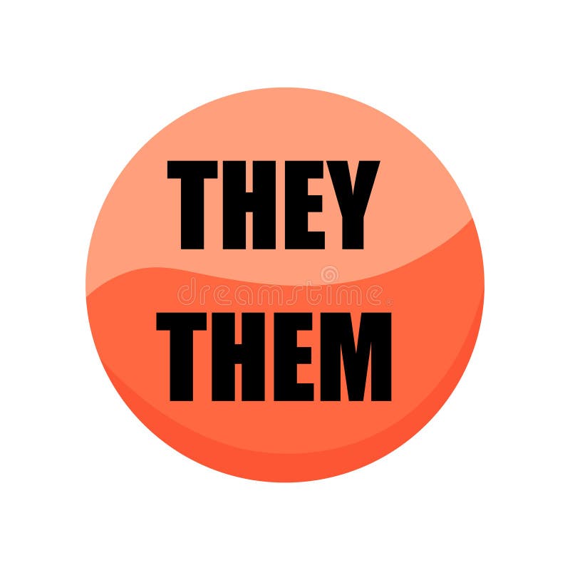 They and Them Gender Pronouns Colored Button. English Language Lessons ...