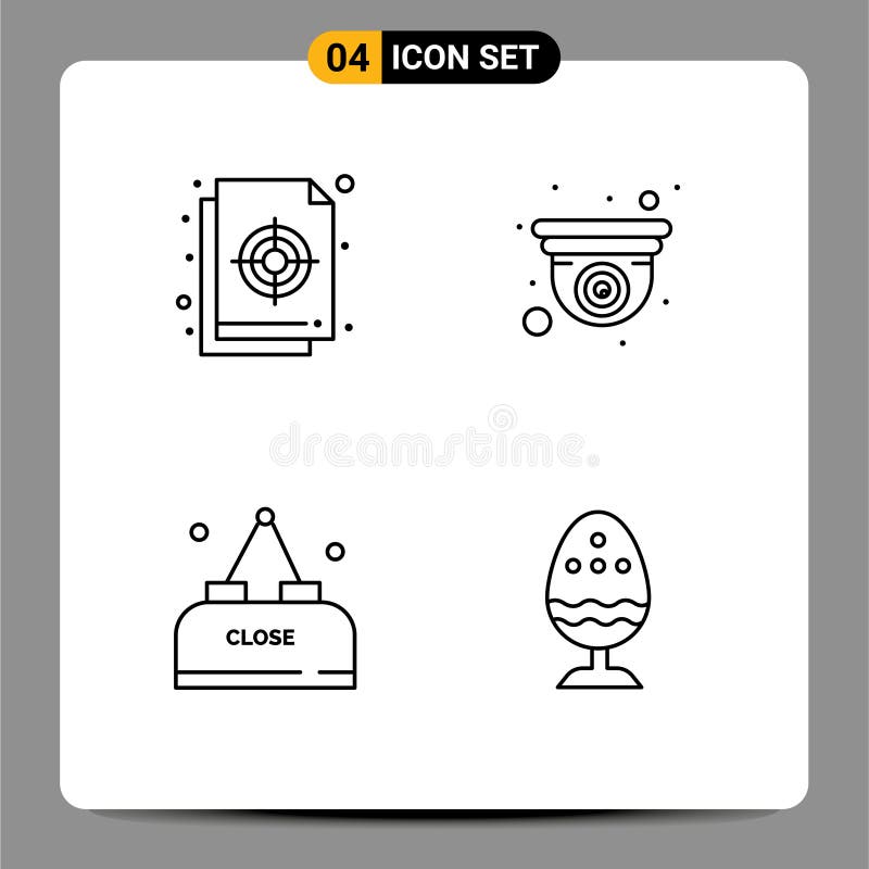 4 Thematic Vector Filledline Flat Colors and Editable Symbols of ...