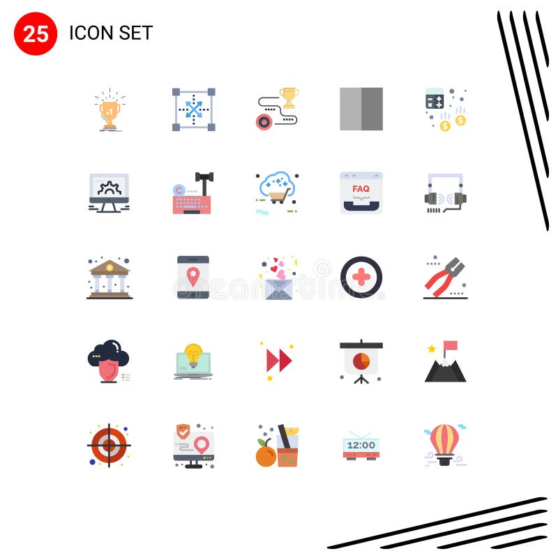 25 User Interface Flat Color Pack of Modern Signs and Symbols of ...