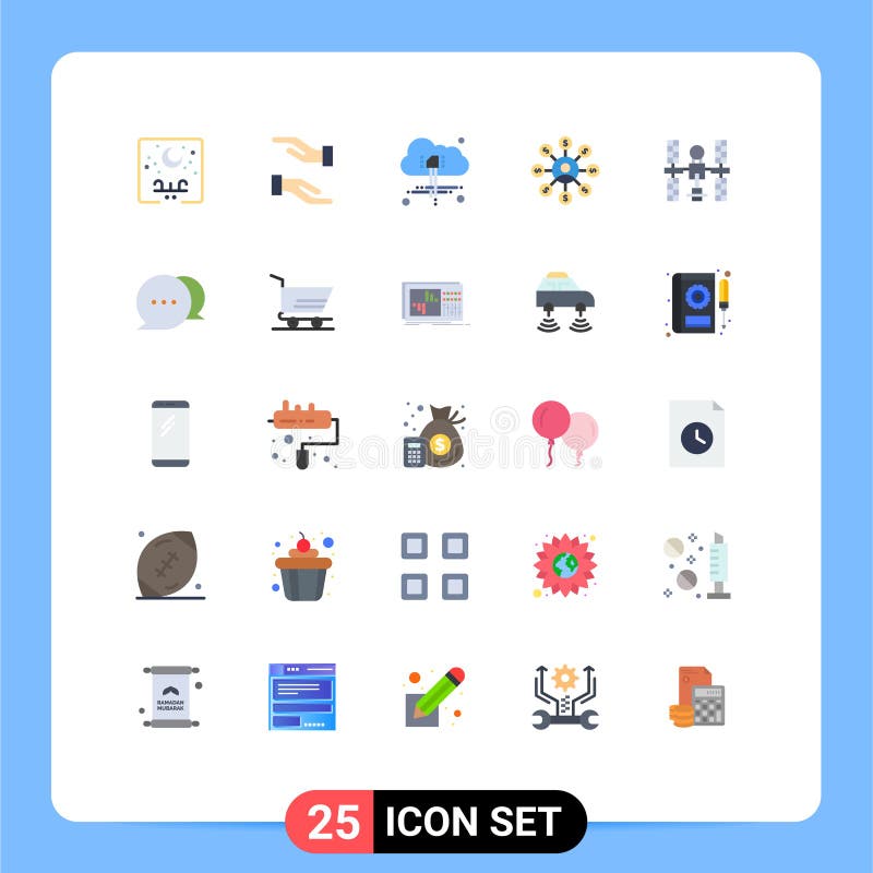 25 Thematic Vector Flat Colors and Editable Symbols of Platform ...