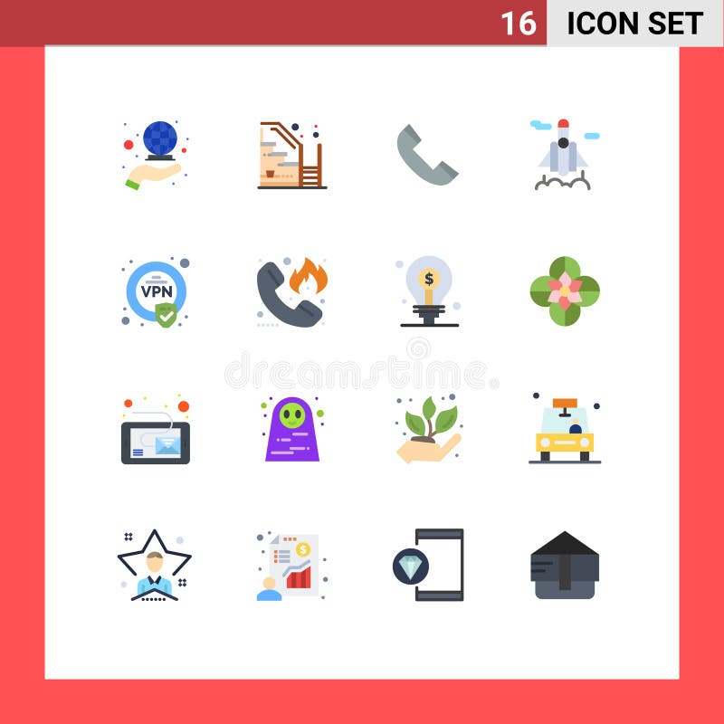 16 Thematic Vector Flat Colors and Editable Symbols of Security ...