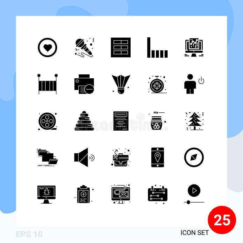 Modern Set of 25 Solid Glyphs and Symbols Such As Analytics, Phone ...