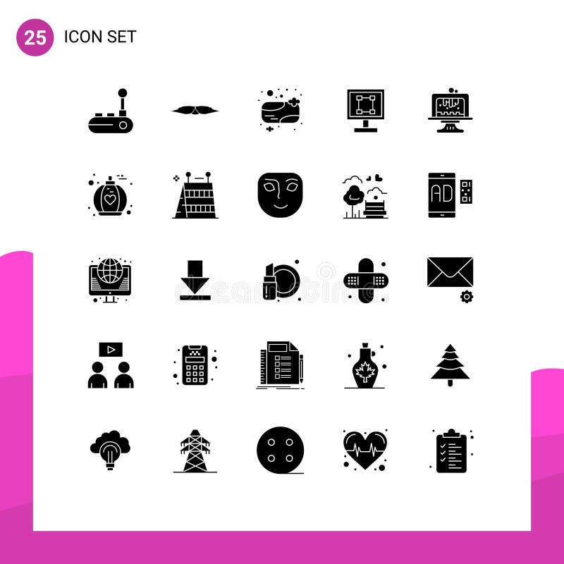 25 User Interface Solid Glyph Pack of Modern Signs and Symbols of ...