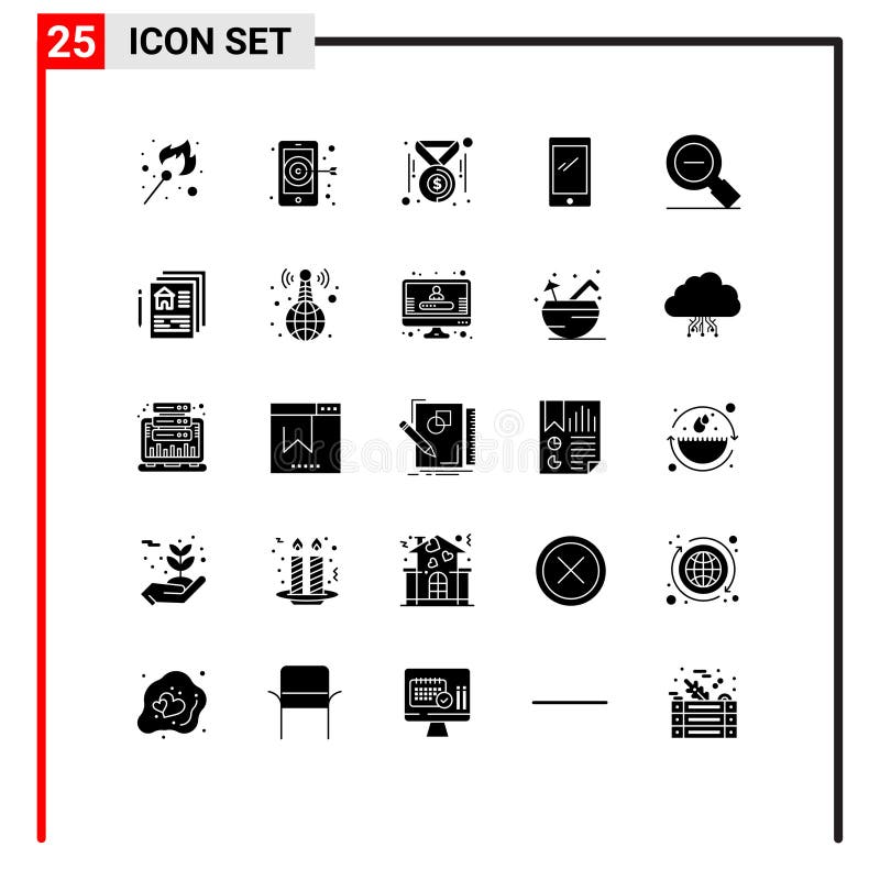 25 User Interface Solid Glyph Pack of Modern Signs and Symbols of ...
