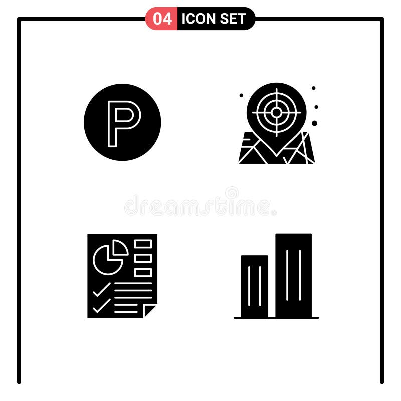4 Thematic Vector Solid Glyphs and Editable Symbols of Transport, Page ...
