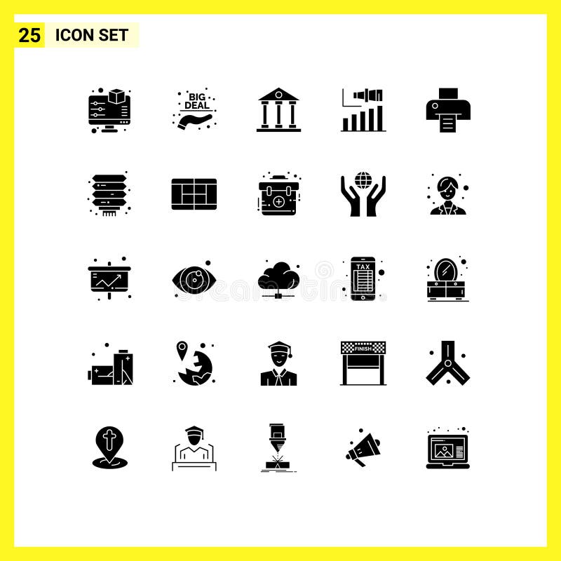 25 Thematic Vector Solid Glyphs and Editable Symbols of Vision, Modern ...