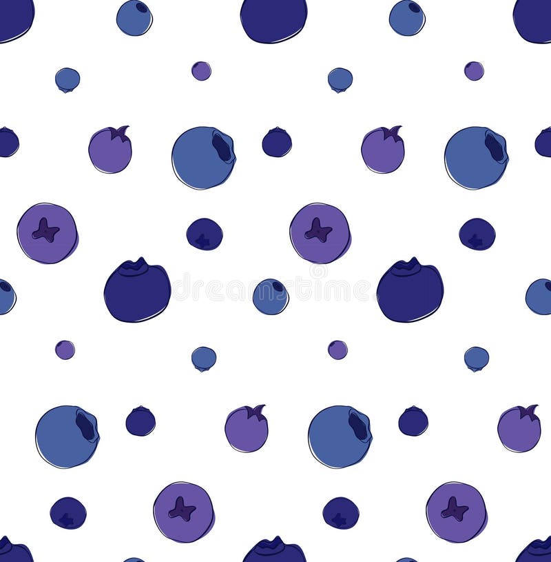 Theme Big Colored Seamless Pattern with Blueberry, Bright Berry Pattern for Seal. Vector Graphic ...