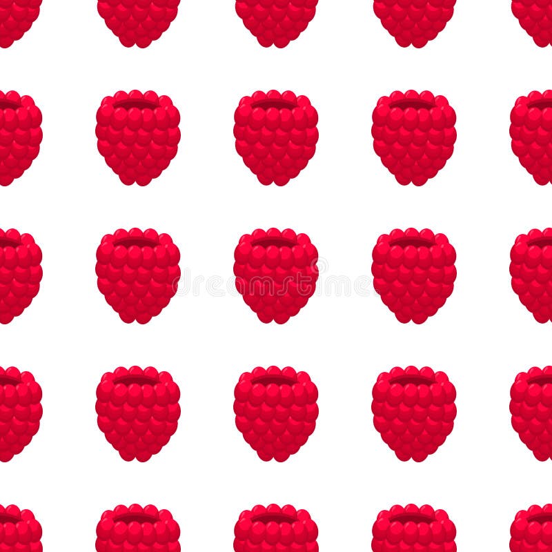 Theme Big Colored Seamless Red Raspberry Stock Vector - Illustration of ...