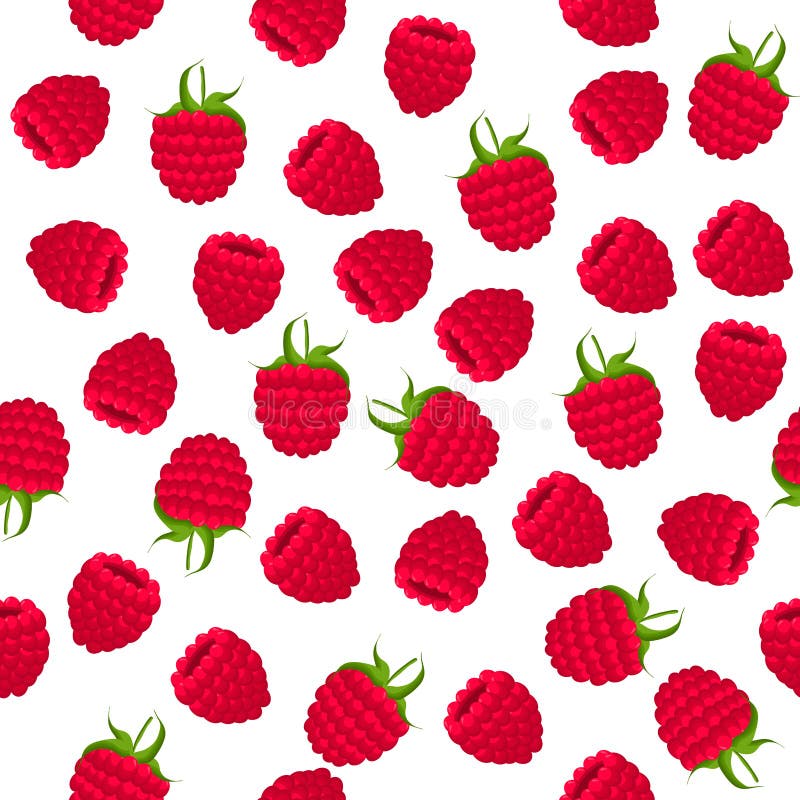 Theme Big Colored Seamless Red Raspberry Stock Vector - Illustration of ...