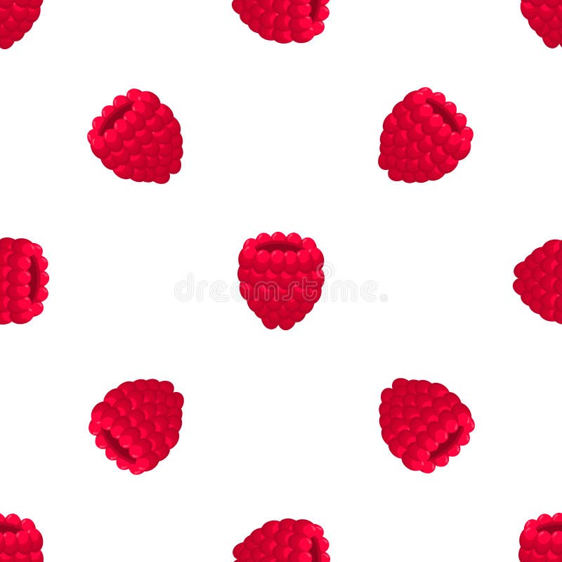 Theme Big Colored Seamless Red Raspberry Stock Vector - Illustration of ...