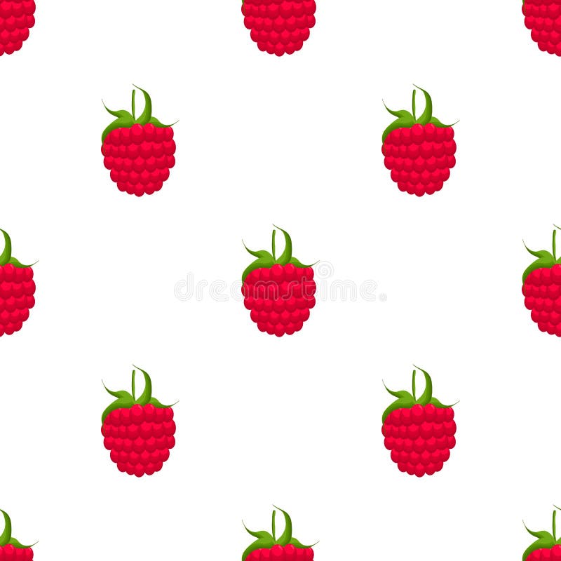 Theme Big Colored Seamless Red Raspberry Stock Vector - Illustration of ...