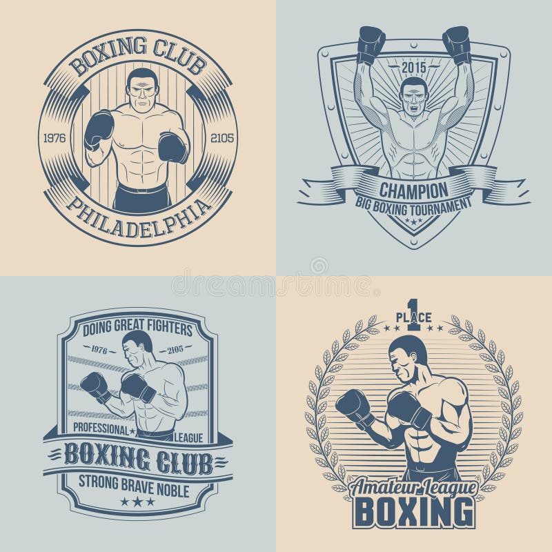 Theme boxing stock vector. Illustration of emblem, collection - 78333230