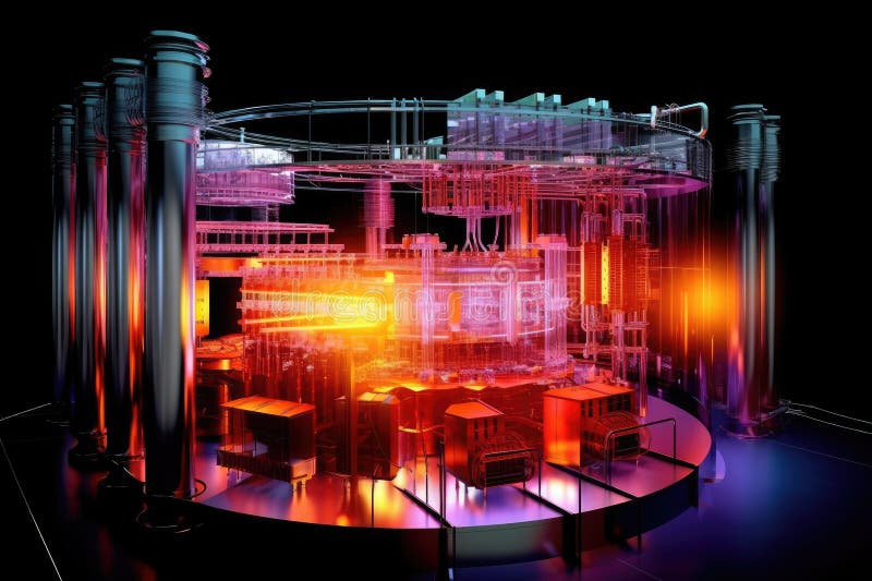 Theme of Nuclear Fusion. Large Experimental Setup in a Laboratory with ...
