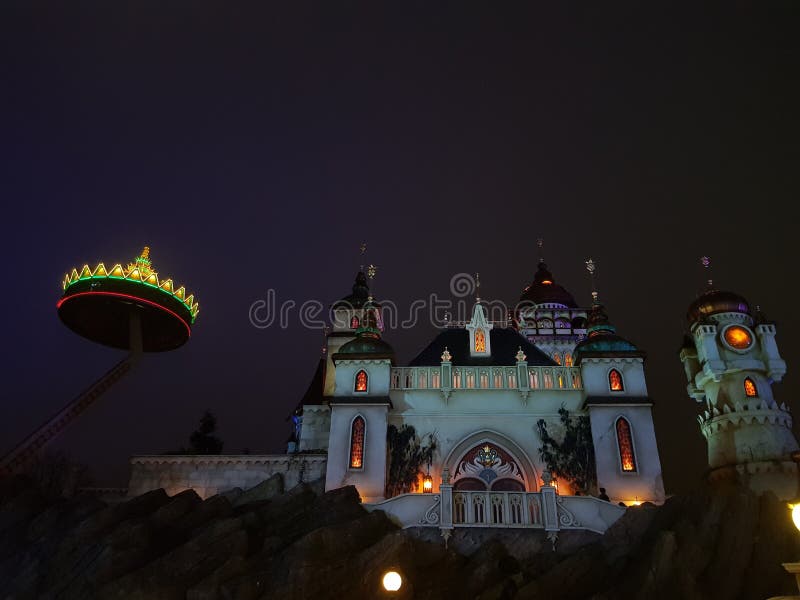 Theme Park in the Netherlands Editorial Stock Image - Image of dark ...