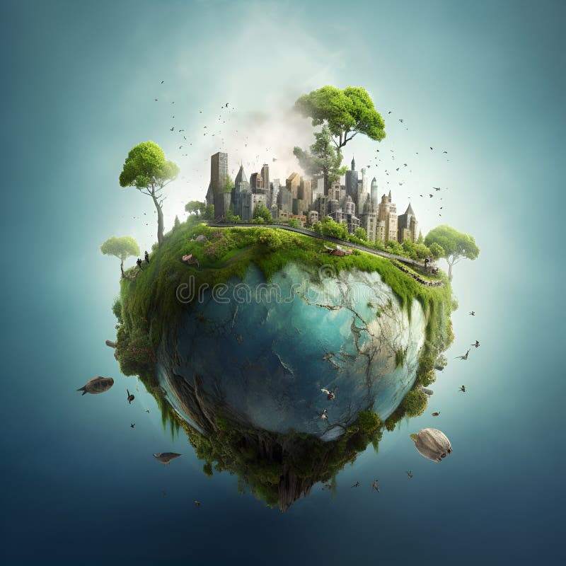 The Theme is the Problem of Ecology, Pollution of the World. Generative ...