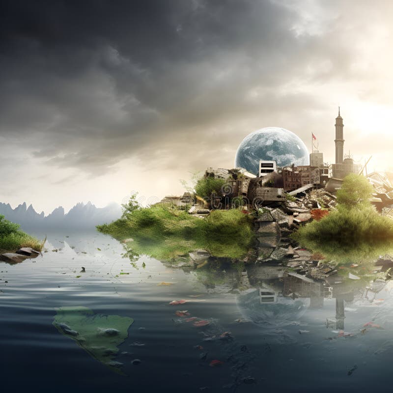 The Theme is the Problem of Ecology, Pollution of the World. Generative ...