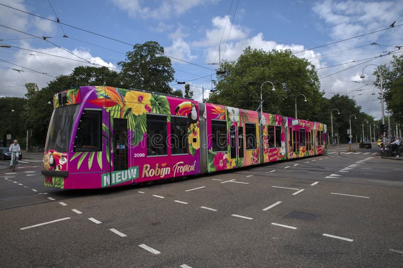 Theme Tram 14 Robijn Tropical at Amsterdam the Netherlands 30-6-2024 ...