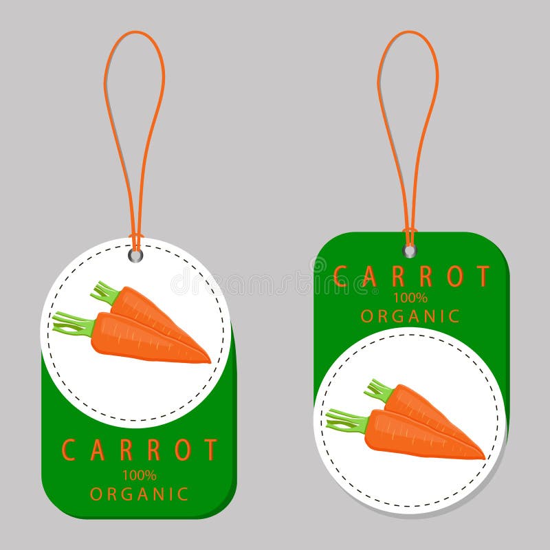 Theme of Vegetable Carrot, Label Market Stock Vector - Illustration of ...