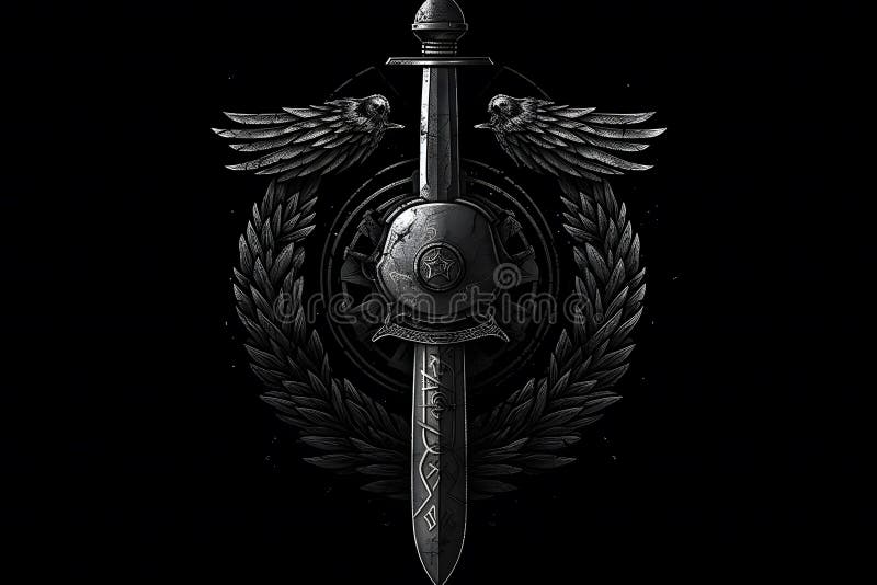 Themed Gaming Clan Emblem in Dark Tones. Neural Network AI Generated ...