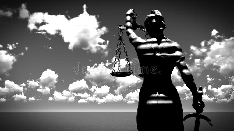 Themis with Scale and Sword 3d Rendering Stock Illustration ...