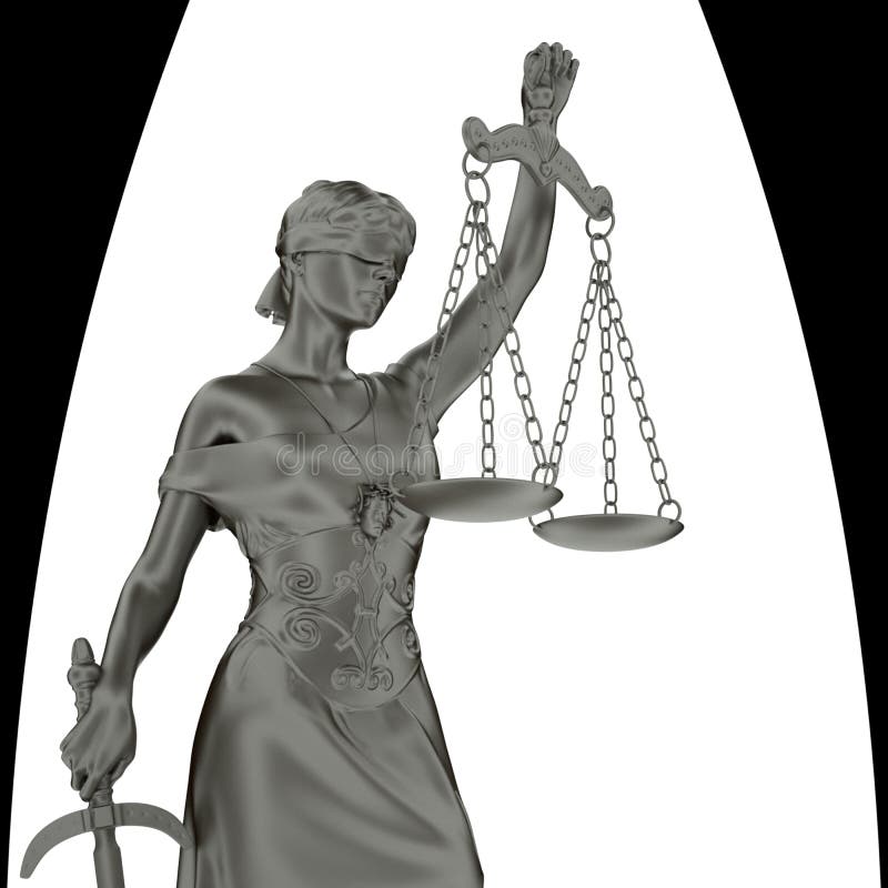 Themis with Scale and Sword 3d Rendering Stock Illustration ...