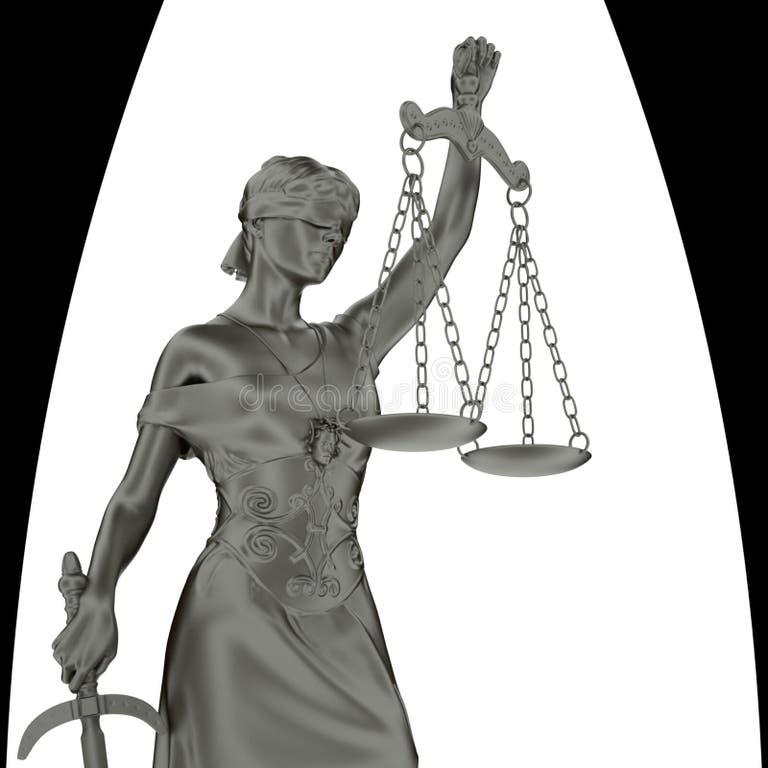 Themis with Scale and Sword 3d Rendering Stock Illustration ...