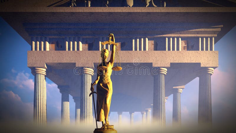 Themis with Scale and Sword 3d Rendering Stock Illustration ...