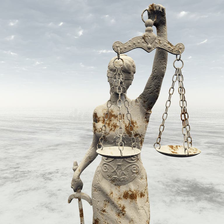 Themis with Scale and Sword 3d Rendering Stock Image - Image of chain ...