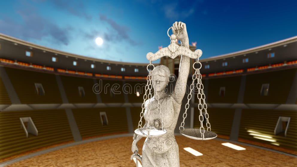 Themis with Scale and Sword 3d Rendering Stock Illustration ...