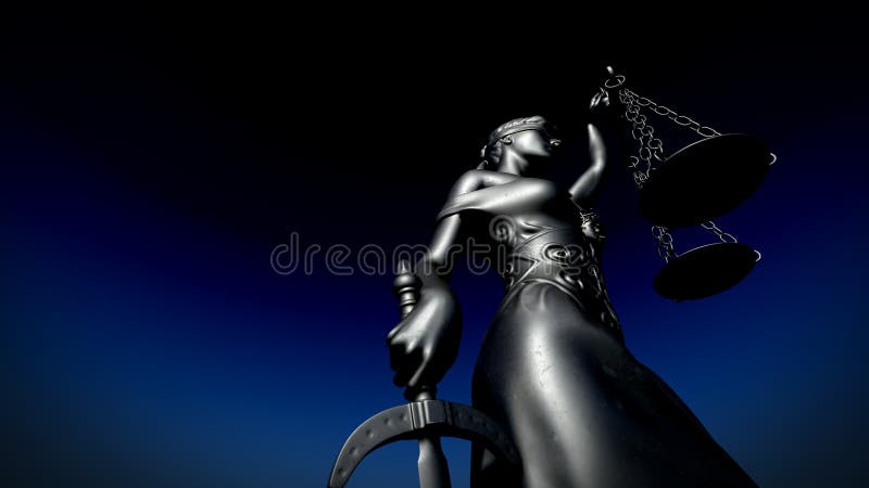 Themis with Scale and Sword 3d Rendering Stock Illustration ...
