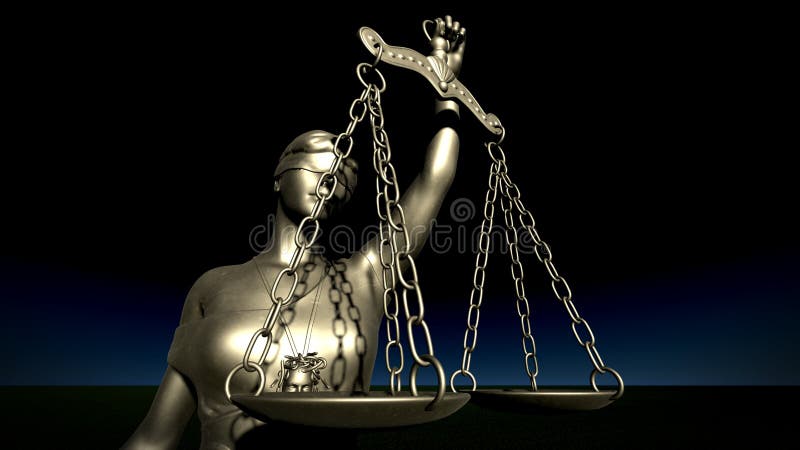 Themis with Scale and Sword 3d Rendering Stock Illustration ...