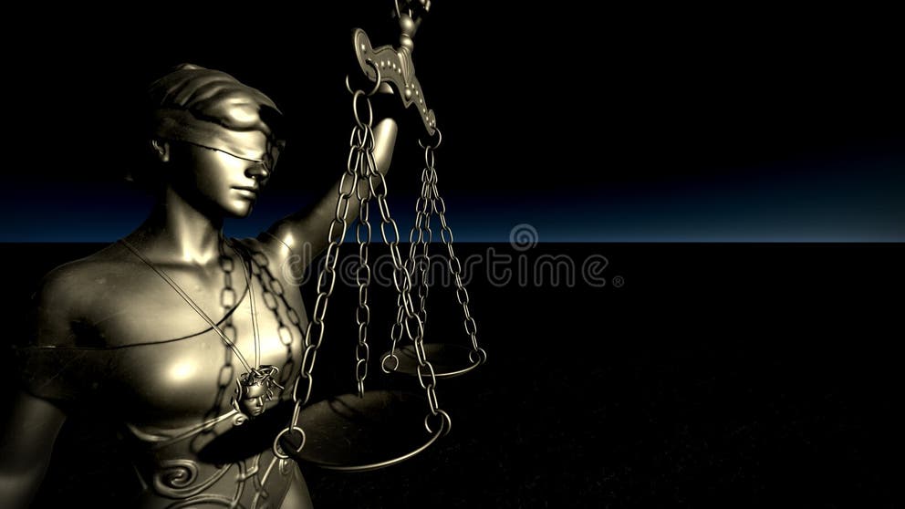 Themis with Scale and Sword 3d Rendering Stock Illustration ...