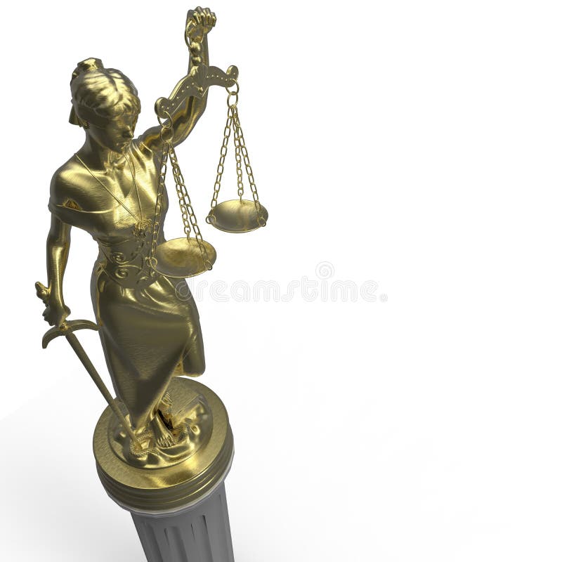Themis with Scale and Sword 3d Rendering Stock Image - Image of antique ...