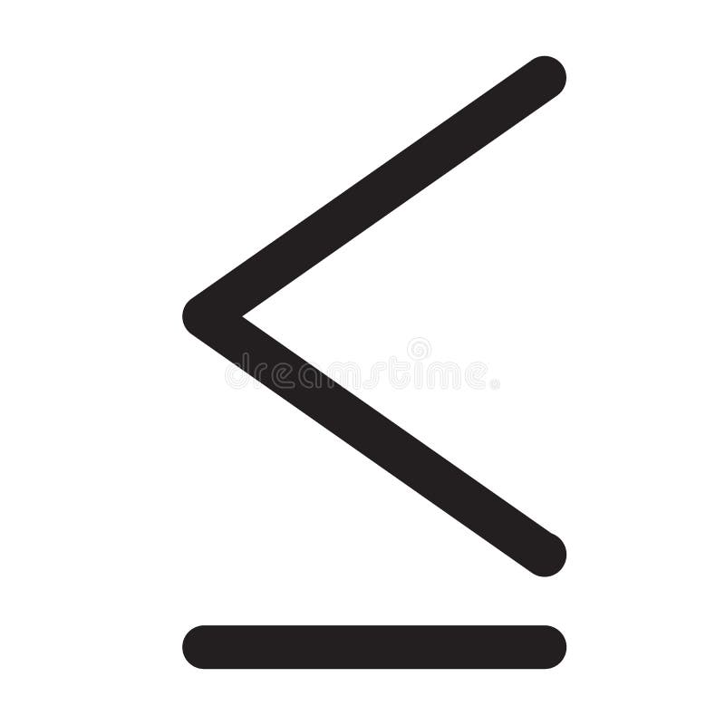 Less Then Basic Elements Icon on White Background. Flat Style. less ...