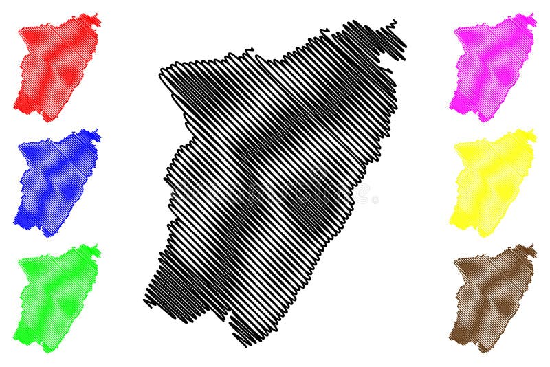 Theni District Tamil Nadu State Republic of India Map Vector Ilustracja ...