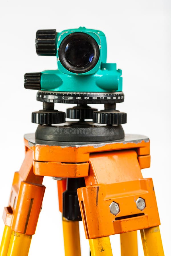 Theodolit isolated (used) stock photo. Image of land - 31284826