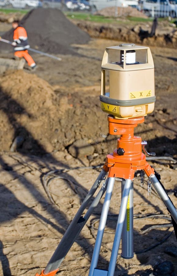 Surveyor Equipment Theodolite at Construction Site Stock Photo - Image ...