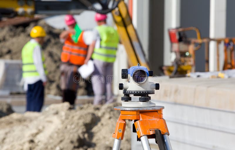 Surveying Measuring Equipment Level Theodolite on Tripod Stock Photo ...