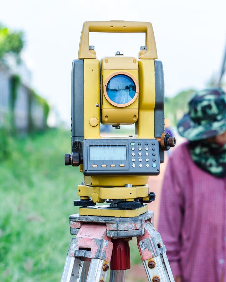 Land Surveying Equipment Theodolite at Construction Site Stock Image ...