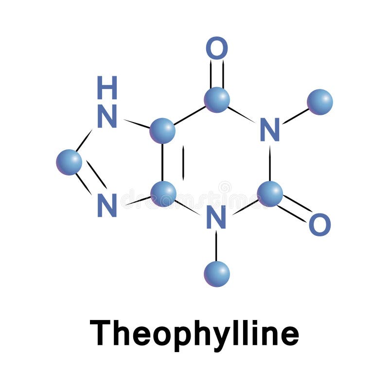 Chemische Formel Des Theophyllins 3D Stock Abbildung - Illustration von ...